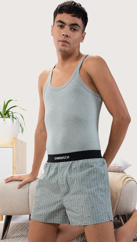 Mens Inner Boxer Online | Inner Boxer Sailor Grey - DaMENSCH
