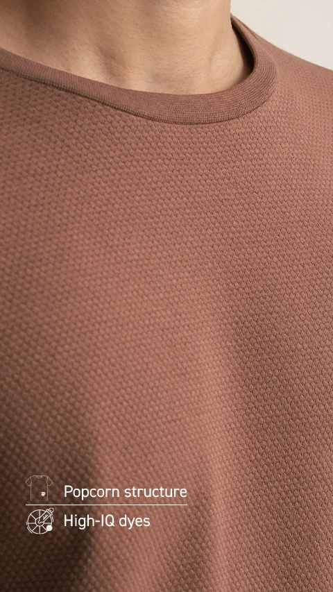 Popcorn T-shirt for Men Online - Milky Brown | DaMENSCH