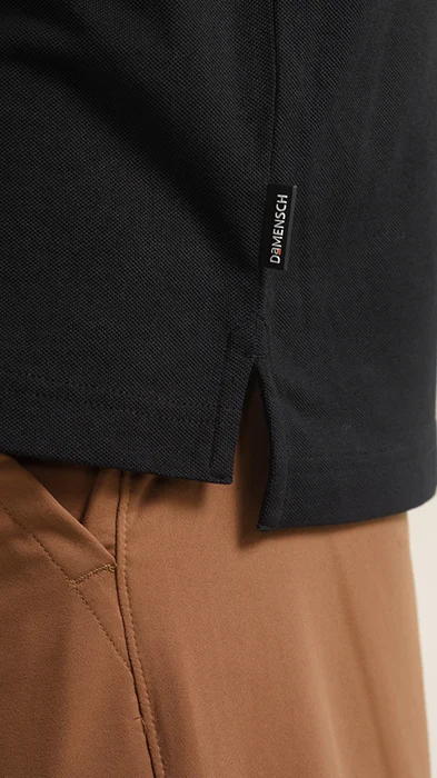 Men 2 Button Polo T-shirt Online - Jet Black | DaMENSCH