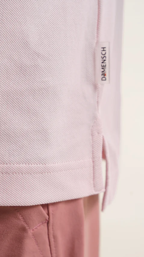 Men 2 Button Polo T-shirt Online - Powder Pink | DaMENSCH