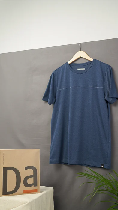 Buy Mens Melange T-Shirt Teal Haze | DaMENSCH