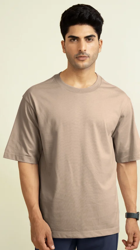 Damensch Statement Oversized Solid T-Shirt Quiet Brown | damensch