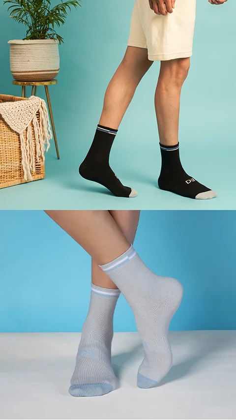 Mens Above Ankle Socks Kick Black, Merry Grey | DaMENSCH