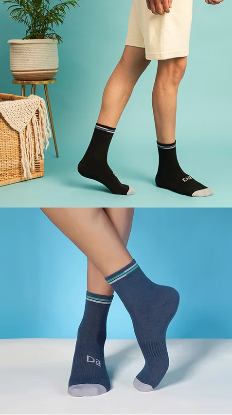 Mens Above Ankle Socks Kick Black, Sweet Blue | DaMENSCH