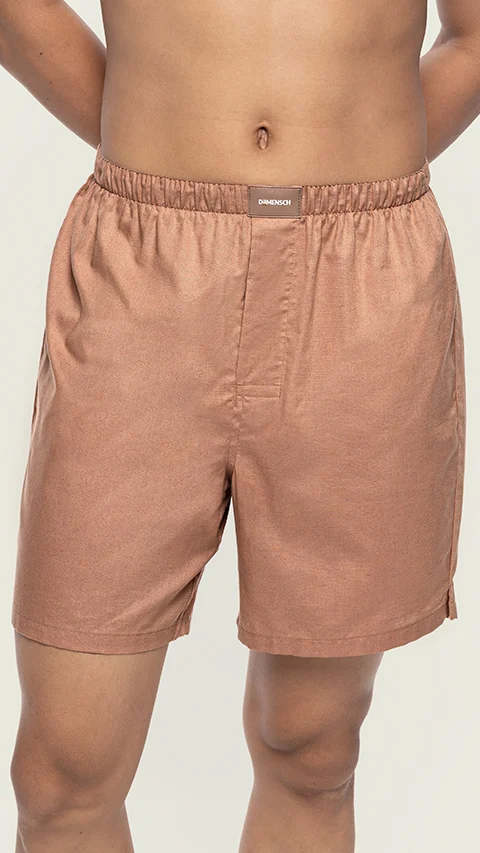 Mens Linen Boxer Shorts Autumn Peach Online | DaMENSCH