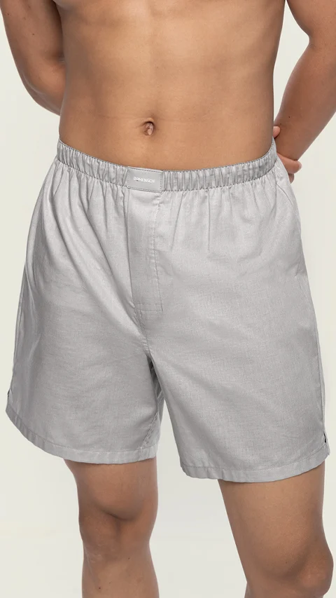 Mens Linen Boxer Shorts Mist Grey Online | DaMENSCH