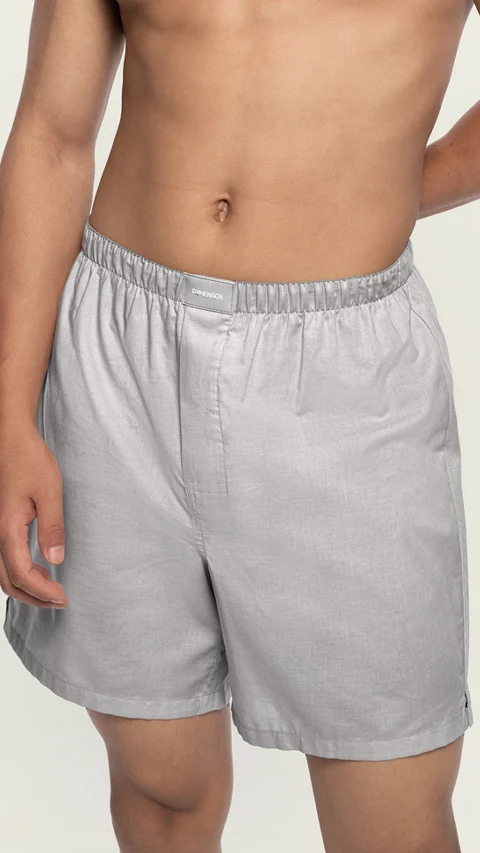 Mens Linen Boxer Shorts Mist Grey Online | DaMENSCH
