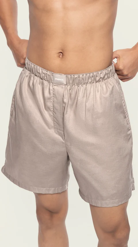 Mens Linen Boxer Shorts Sand Beige Online | DaMENSCH