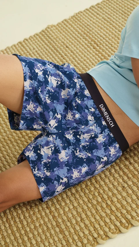 Mens Ultra-Light Inner Boxer Blue Camo Splash | DaMENSCH