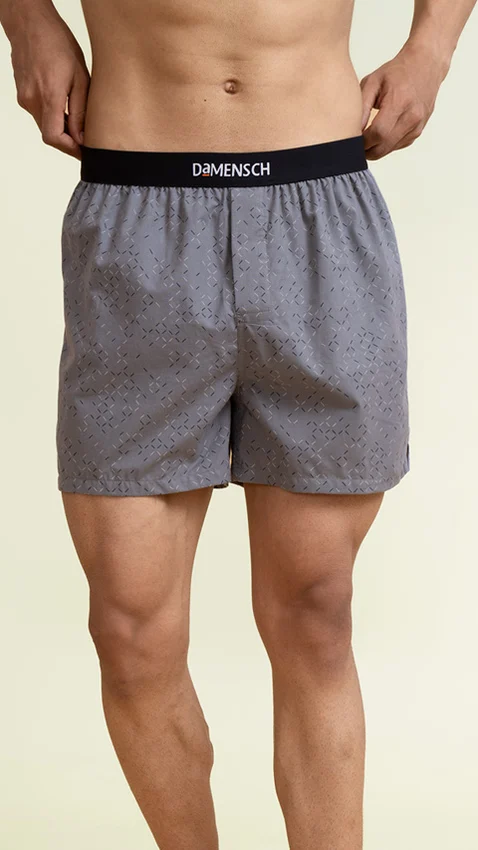Shop Mens Pixel Light Grey Inner Boxers Undies | DaMENSCH