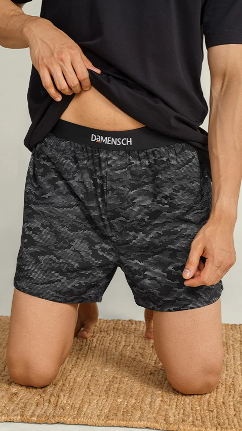 Buy Ultra-Light Inner Boxers Safari Black For Men | DaMENSCH