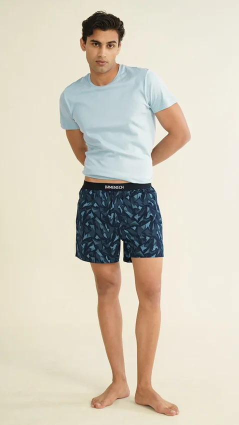 Buy Mens Inner Boxers Spikey Blue Online | DaMENSCH
