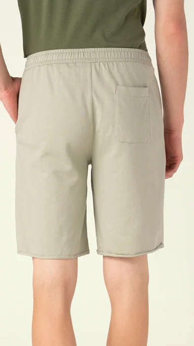 Buy Mens Sage Green Raw Edge Shorts Online | DaMENSCH