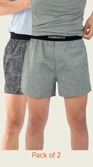 Mens Boxers Pack - Sailor Grey Thunder Black | DaMENSCH