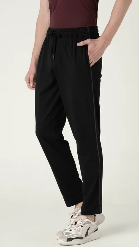 Statement Jersey Track Pant Jet Black For Men | DaMENSCH
