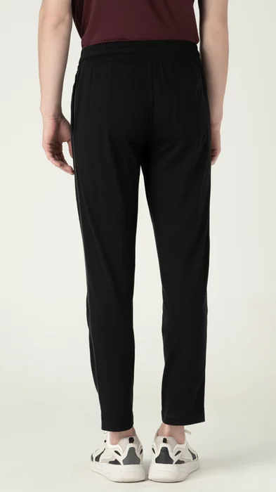 Statement Jersey Track Pant Jet Black For Men | DaMENSCH
