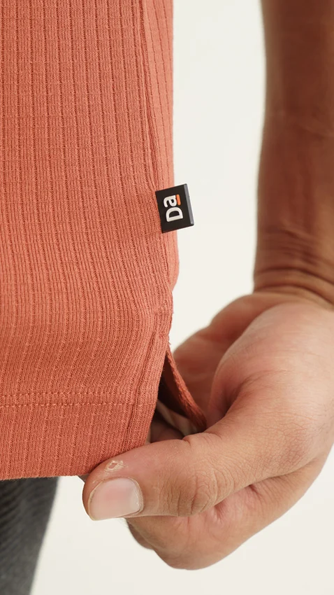 Buy Mens Textured Waffle Tshirts Rusty Red | DaMENSCH